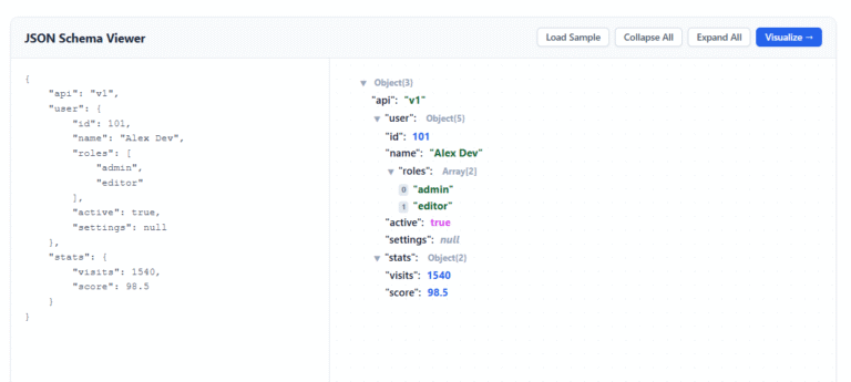 JSON Schema Viewer: Visual Tree Explorer & Formatter